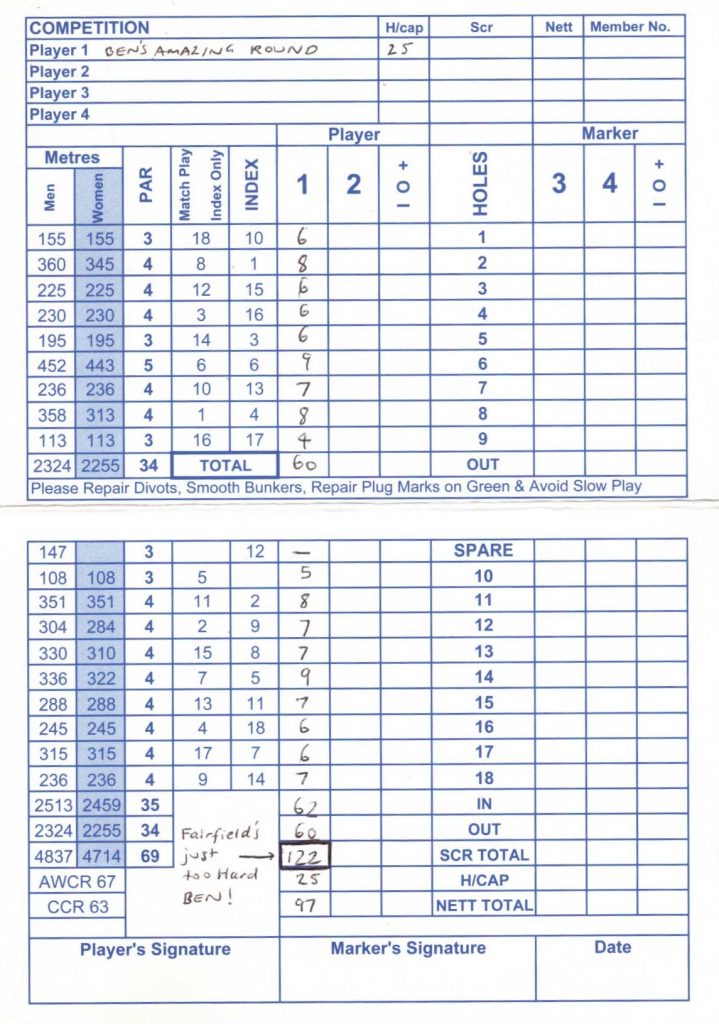 Course Record - Fairfield GolfFairfield Golf